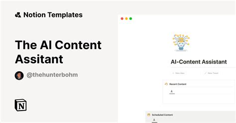 The Ai Content Assitant Template By Hunter Bohm Notion Marketplace