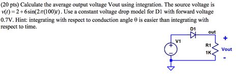 Solved Calculate The Average Output Voltage Vout Using