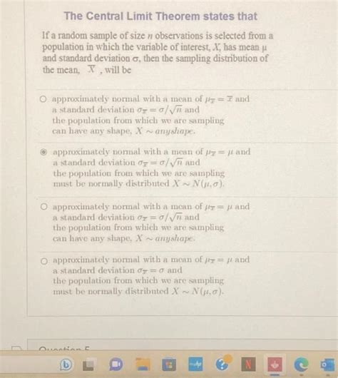 Solved The Central Limit Theorem States That If A Random Chegg
