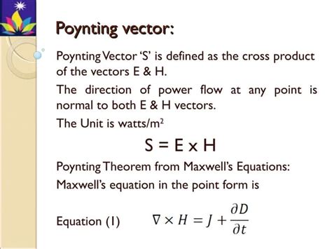 Poynting Vector Ppt