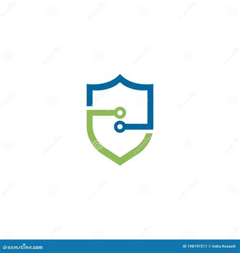 Shield Technology Vector Logo Concept Template Stock Vector