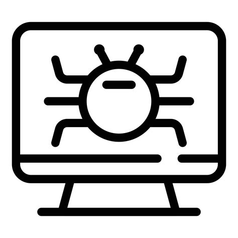 Computer Fraud Bug Icon Outline Style 15666643 Vector Art At Vecteezy