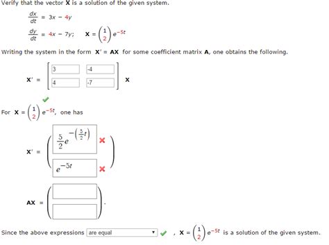 Solved Verify That The Vector X Is A Solution Of The Given Chegg Com