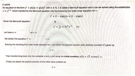 Solved An Equation In The Form Y P X Y Q X Yn Y P X