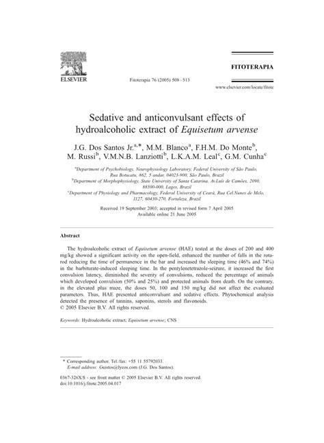 Sedative And Anticonvulsant Effects Of Hydroalcoholic Extract Of