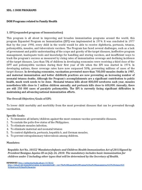 doh programs pdf