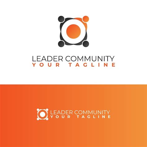 리더 커뮤니티 로고 벡터 일러스트 프리미엄 벡터