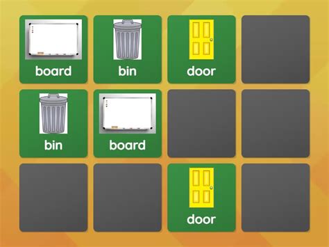 Classroom Objects Matching Pairs Classroom Objects Matching Pairs