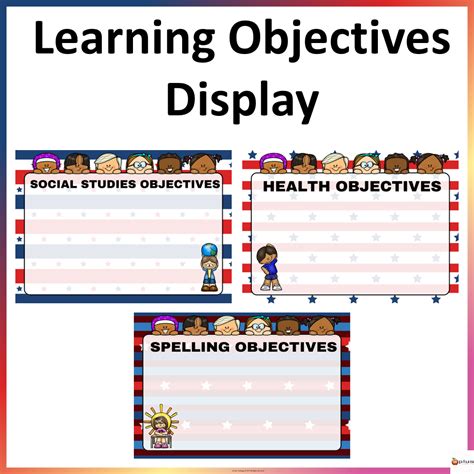 Learning Objectives Bulletin Board Display Posters Stripes Theme Editable Made By Teachers