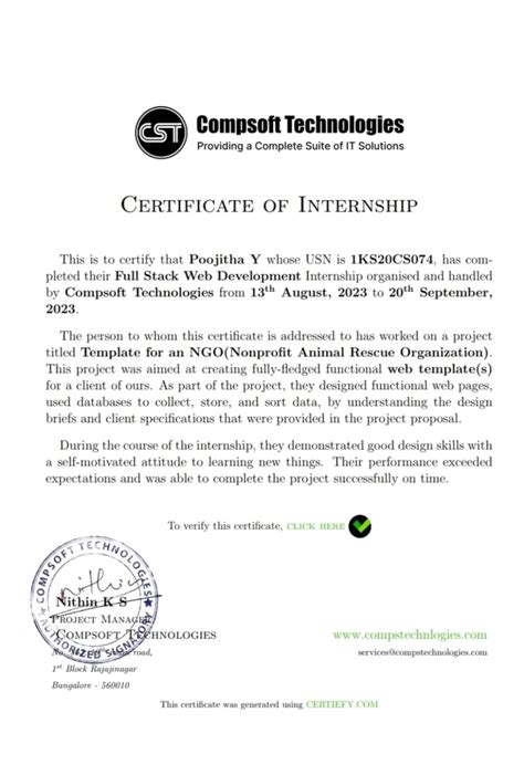 Poojitha Y On Linkedin Internship Web Development