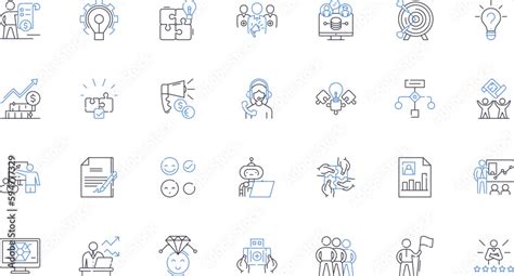 Task Line Icons Collection Assignment Project Work Duty Responsibility Mission Chore