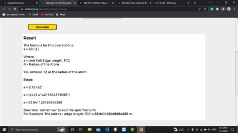 How To Calculate And Solve For Unit Cell Edge Length Crystal Structures
