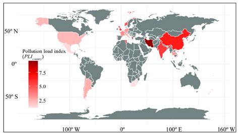 Spatial Distribution Of Microplastic Pollution Load Index Pli Country
