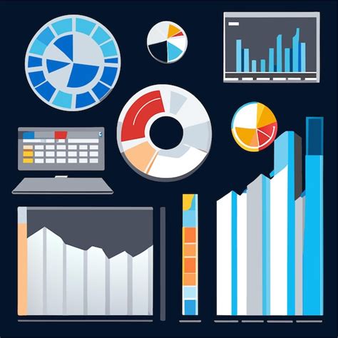 비즈니스 Ui 관리 패널 또는 관리 대시보드 Ui 디자인 또는 요소 컬렉션 대시보드 템플릿 프리미엄 Ai 생성 벡터