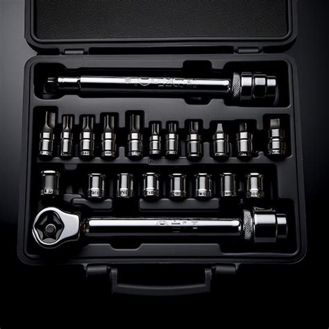 Premium Photo Socket Set With Black Background Isolated