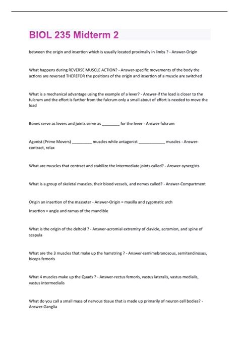 BIOL Midterm Questions And Answers A Solution Guide BIOL Stuvia UK