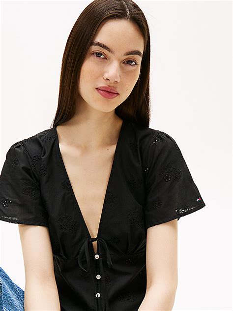 Kadın Tjw Tie Front Boder Gömlek Dw0dw21241bds Tommy Hilfiger