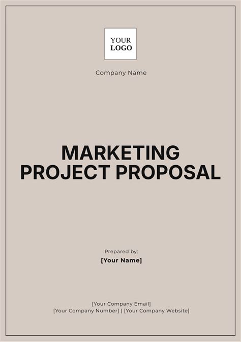 Free Marketing Project Proposal Template To Edit Online