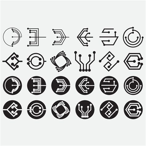 Electronic Circuit Board Icon Set Vector Art At Vecteezy
