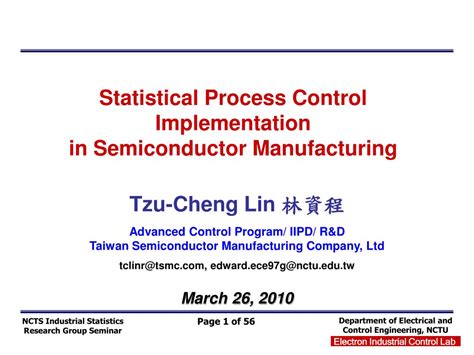 Ppt Statistical Process Control Implementation In Semiconductor Manufacturing Powerpoint