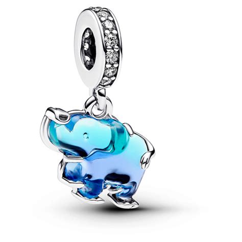 Pandora Blue Murano Glass Elephant Dangle Gems With Sterling Silver 793339c01 Authorized