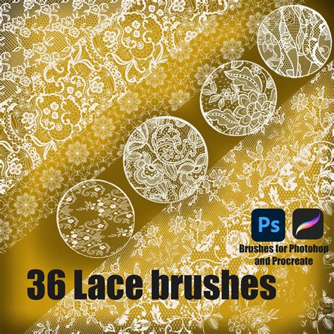 36 Lace Texture Brusheslace Brushes Setseamless Lace Brushes Clothes