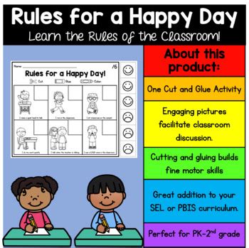 Rules For A Happy Day Classroom Behavior Worksheet By Nugget Nation