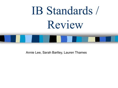 IB Standards Review