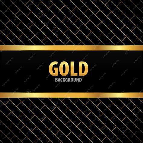 황금 추상 모양으로 고급 스러운 배경입니다 어두운 배경에 금색 테두리가 있는 금색 줄무늬 프리미엄 벡터
