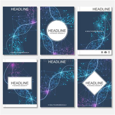 Scientific Brochure Design Template Vector Flyer Layout Molecular Structure With Connected