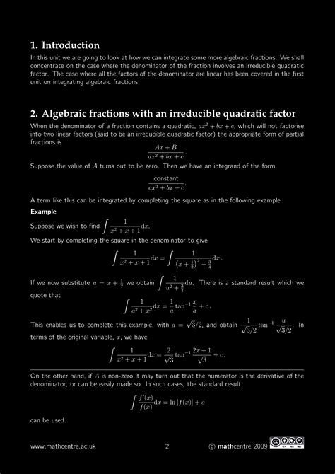 Solution Integrating Algebraic Function Studypool