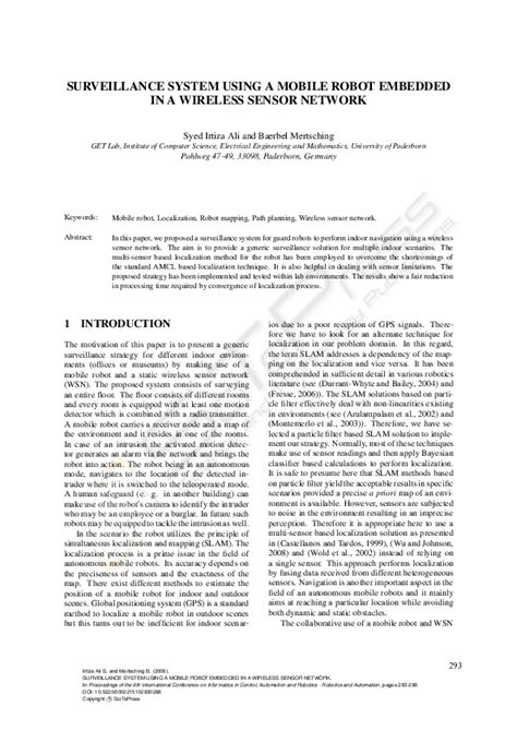 pdf surveillance system using a mobile robot embedded in a wireless