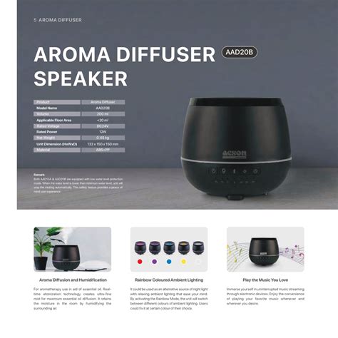 Aroma Diffuser Speaker 200ml Acson Online Store