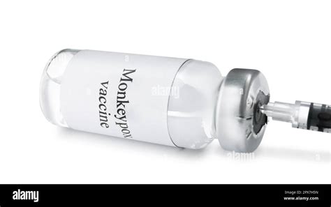 Filling Syringe With Monkeypox Vaccine From Vial Isolated On White
