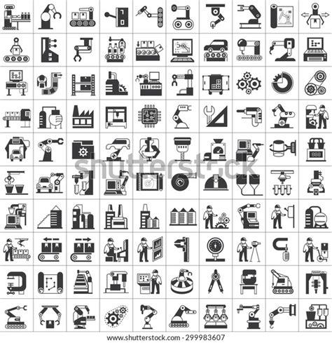 제조 프로세스 생산 라인 및 자동화 스톡 벡터로열티 프리 299983607