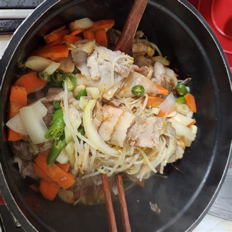 무수분요리 대패삼겹살숙주볶음