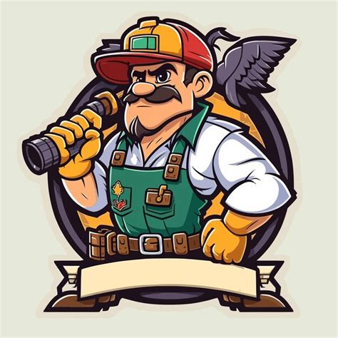 Premium Vector Contractor Mascot Logo Vector