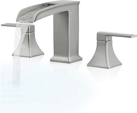 Heymytap Waterfall Tub Faucet Brushed Nickel Bathtub Faucet 3 Hole