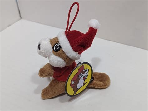 Santa Buc Ee Beaver Buc Ees Holiday Christmas Plush Keychain Ornament