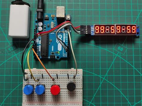 Stopwatch With 7 Segment Display Module Max7219 Arduino Project Hub
