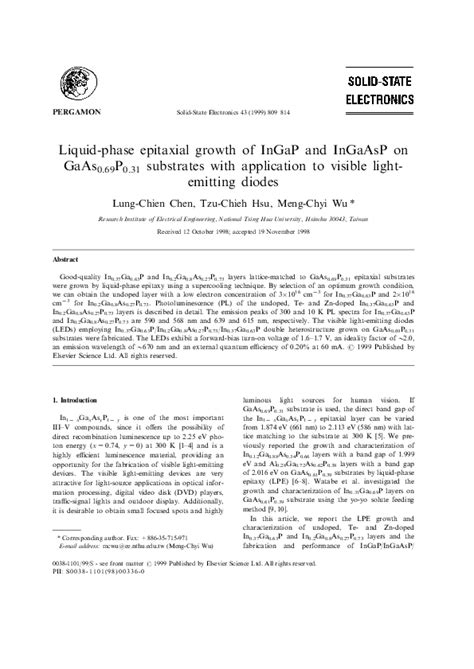 Pdf Liquid Phase Epitaxial Growth Of Ingap And Ingaasp On Gaas069p0