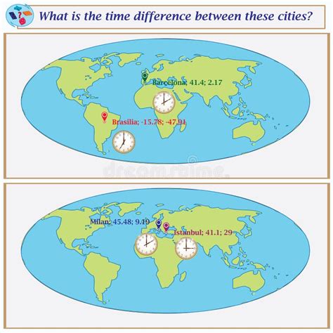 Logical Task What Is The Time Difference Between These Cities Stock