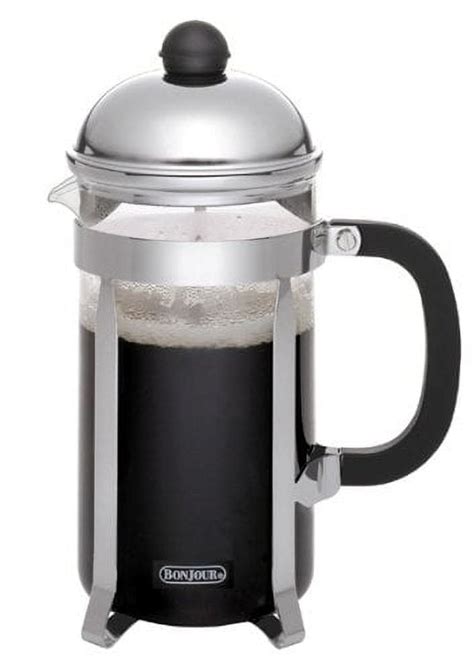 Bonjour Coffee Maker Stainless Steel French Press With Glass Carafe