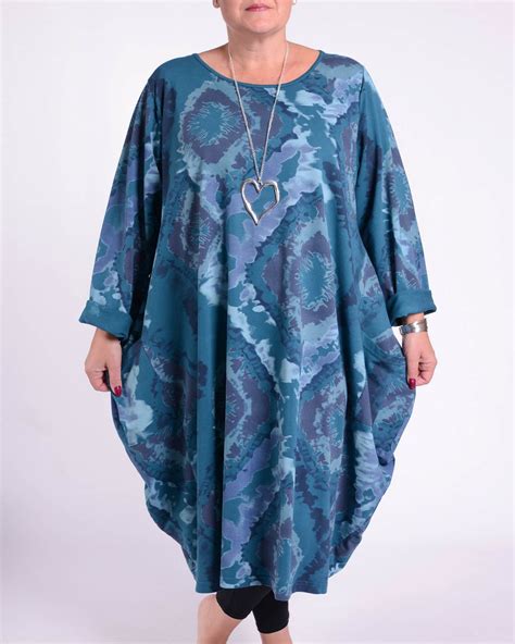 Ladies Womens Lagenlook Loose Flowy Plus Size Balloon Dress Layering