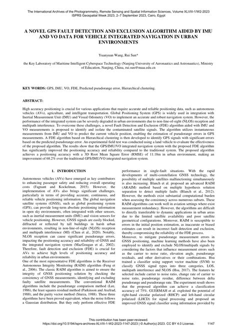 Pdf A Novel Gps Fault Detection And Exclusion Algorithm Aided By Imu