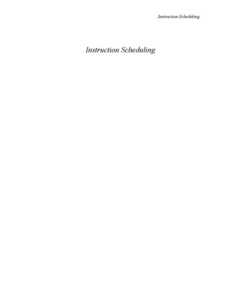 Instruction Scheduling Advanced Computer Architecture Notes Ece 4100 Docsity