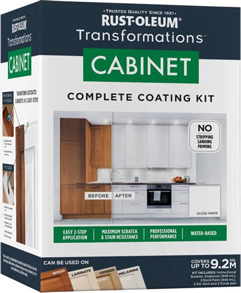 Rust Oleum Cabinet Transformation Kit Gloss White Paint For Cupboards And Cabinets Kitchens