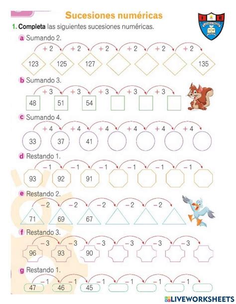 Sucesiones Online Exercise For 3° Primaria Artofit