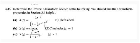 Solved 333 Determine The Inverse Z Transform Of Each Of