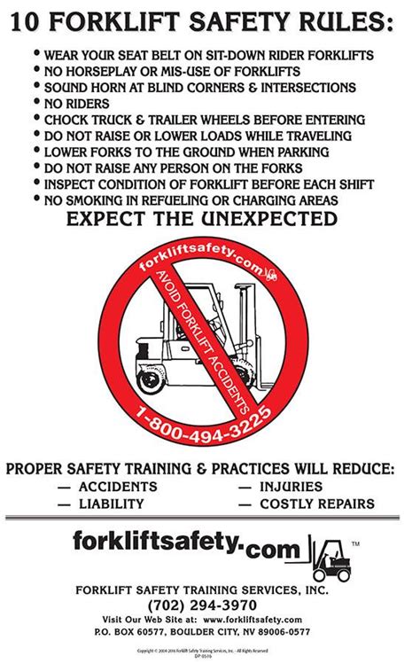 Osha Forklift Safety Poster